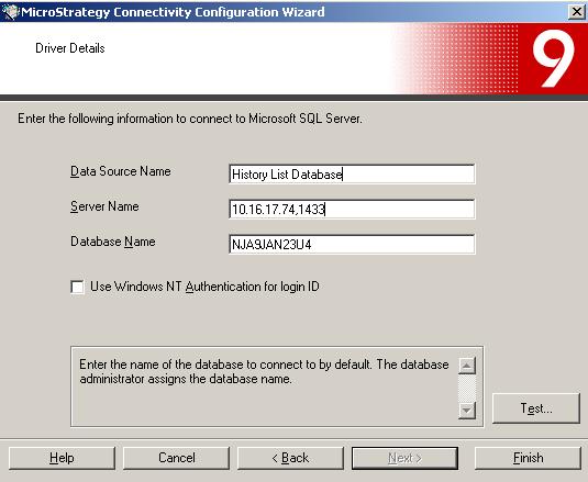 KB20508: How to set up and configure a Database Based History List Repository