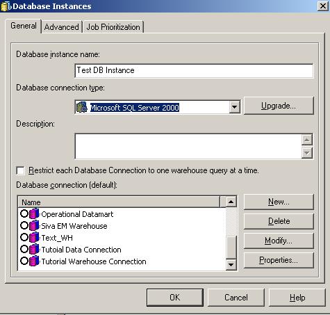 KB419958: How to create a database instance for project warehouse in MicroStrategy Developer?