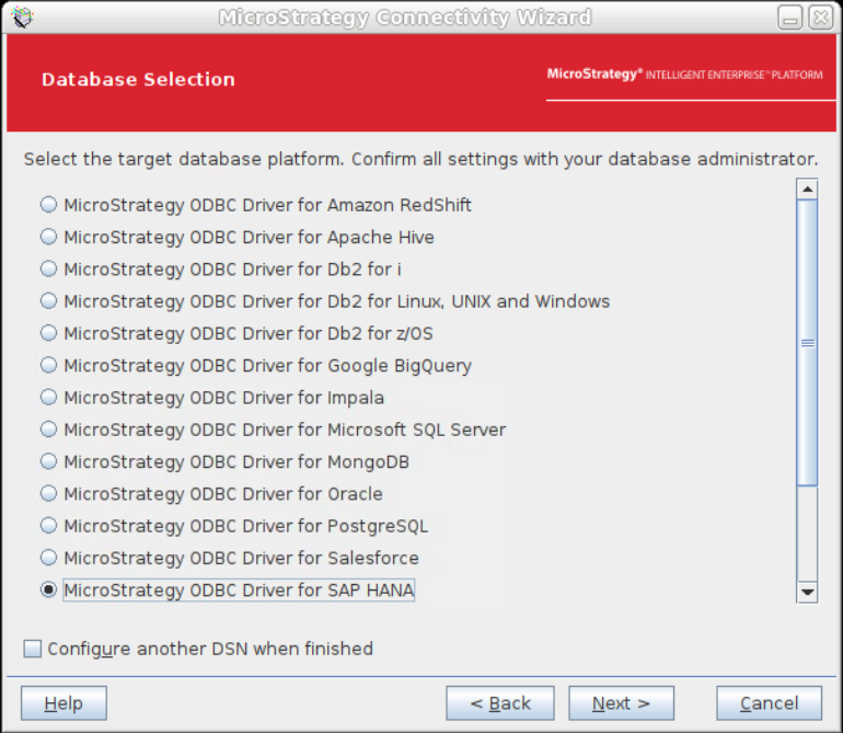 KB484791: How to connect to SAP HANA in MicroStrategy 2021