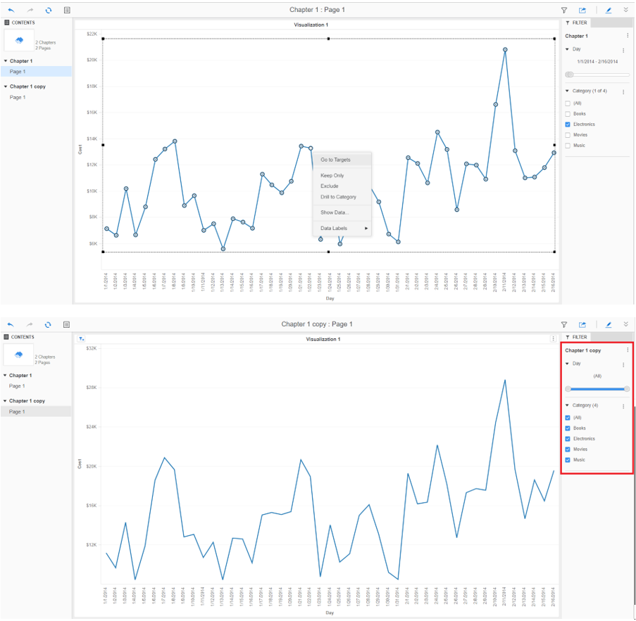 KB439768: Is it possible to pass filter panel values from one chapter ...
