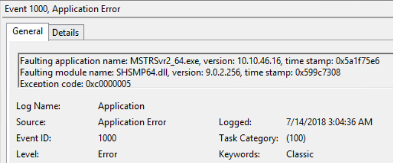 KB441389: MicroStrategy Intelligence Server 10.5-10.10 running on Windows Servers fail to start ...