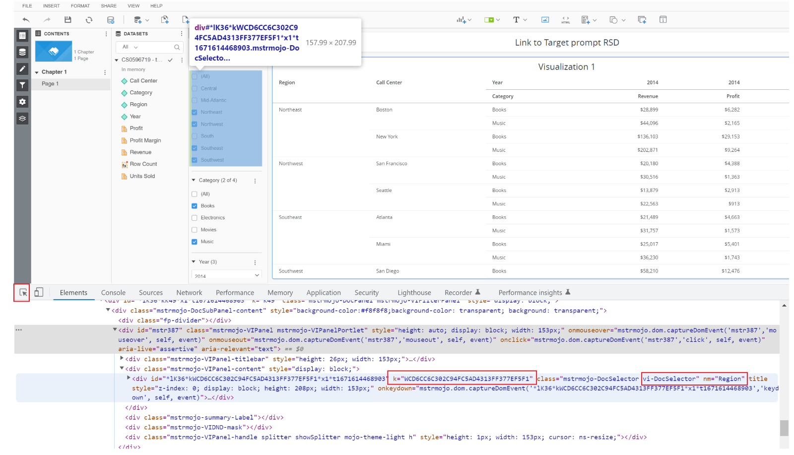 How to pass dossier filter selections to answer a prompt Report Service Document