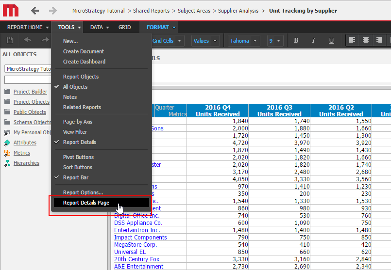 KB16415: How to view the SQL generated for a report in MicroStrategy Web 10